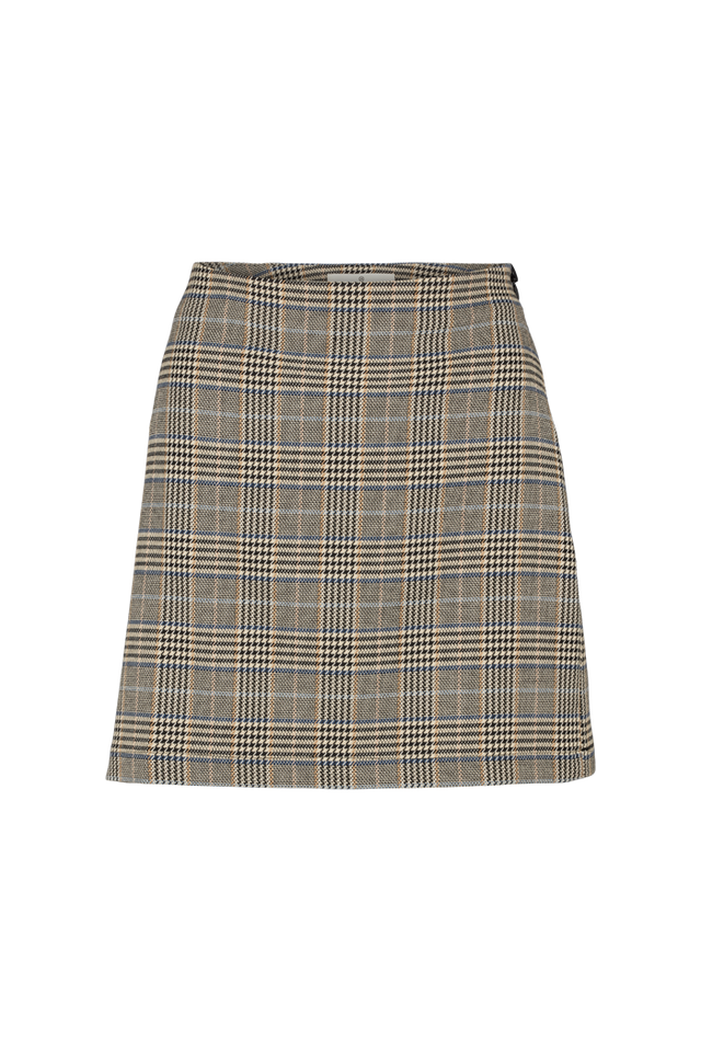 Marjorie Short Skirt - Light Khaki/Black
